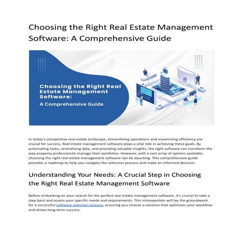 Choosing the Right Real Estate Management Software - A Comprehensive ...