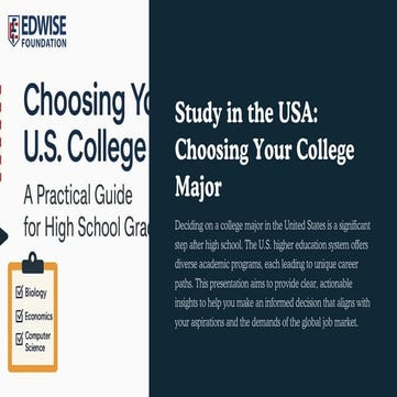 Choosing Your U.S. College Major – Practical Guide | PDF