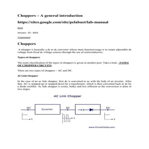 Choppers | DOCX | Consumer Electronics | Technology & Computing