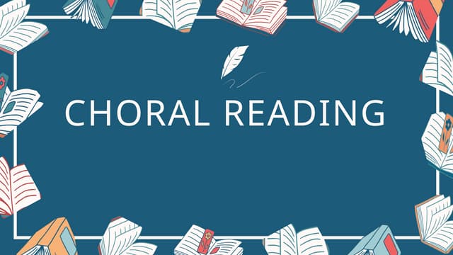 Choral Reading | PPTX