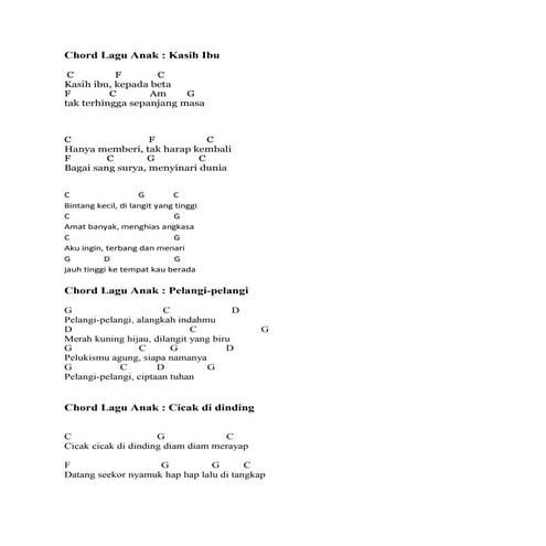 Chord lagu anak | DOCX