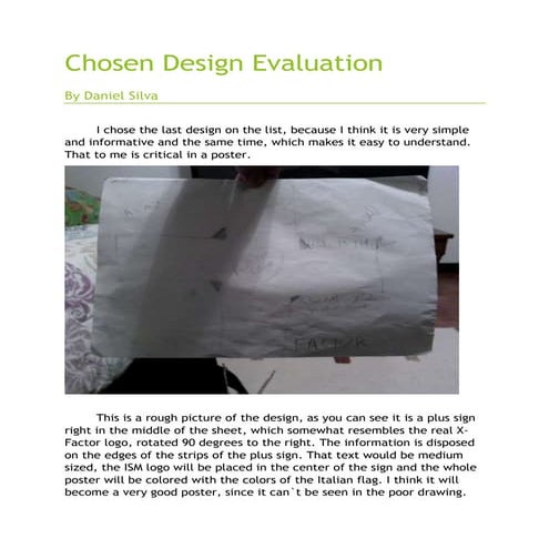 Chosen design evaluation | PDF