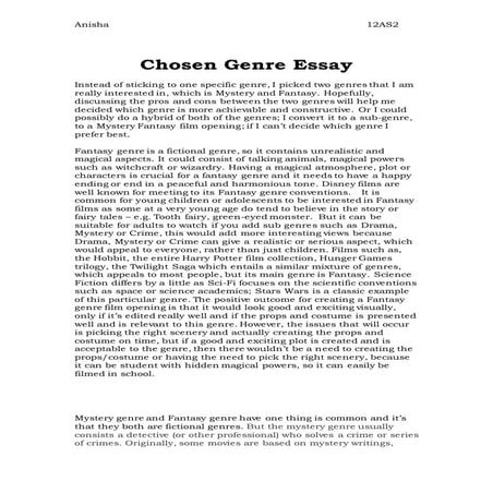 Chosen genre essay | DOCX