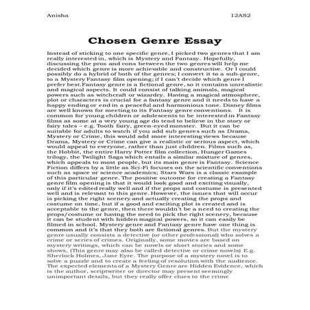 Chosen genre essay | DOCX