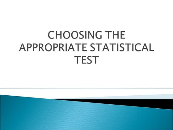 Choosing a statistical test | PDF