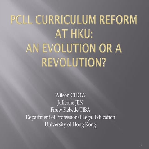 PCLL curriculum reform at HKU: an evolution or a revolution? | PDF