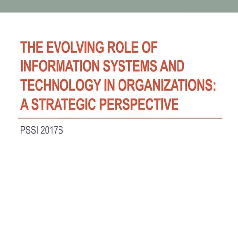 Chp-01 The Evolving Role of IS and Technology in Organizations - A ...