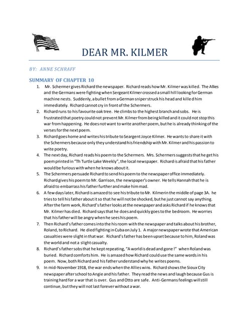 Dear Mr. Kilmer | PDF
