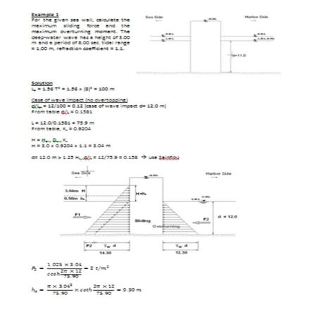 Chp1-Example-Waves acting on a vertical break Water | PDF
