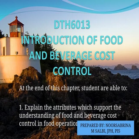 CHAPTER 1-INTRODUCTION IN F&B COST CONTROL | PPT