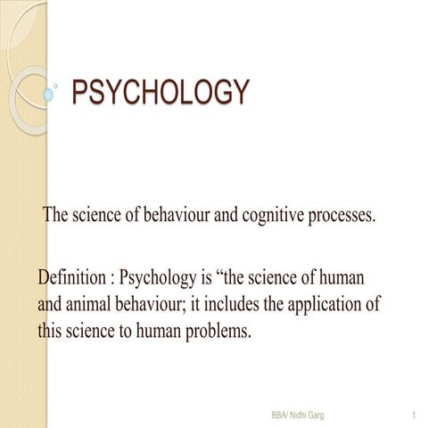INTRODUCTION TO PSYCHOLOGY. | PPTX