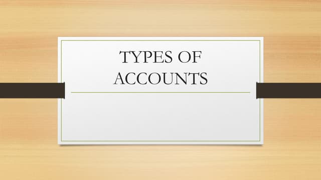 Classification of accounts || personal account || real account ...