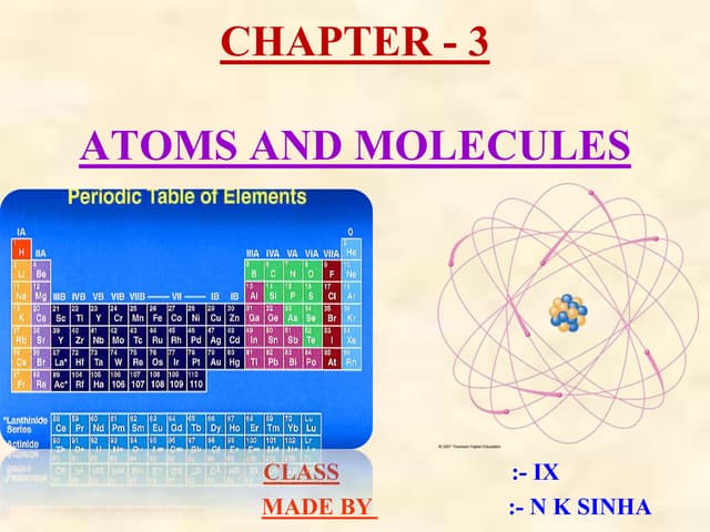 atoms and molecules | PPT
