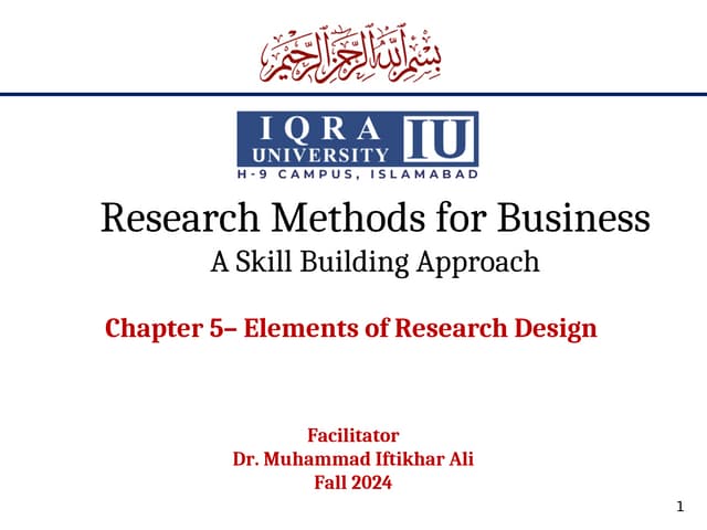 chp 5 elements of research design and methods.ppt chp 5 elements of research design and methods.ppt