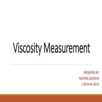Viscosity Measurement | PPTX
