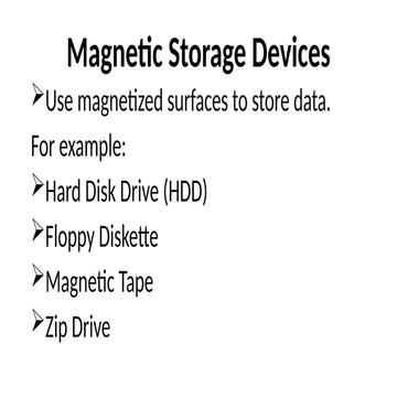 CH&PCM 07 Magnetic Storage Devices and its types | PPTX