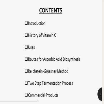 Ascorbic Acid (vitamin C) | PPTX | Chemistry | Science