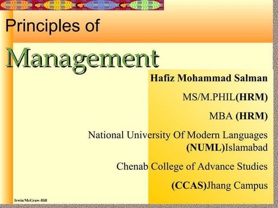 Principles of Management Chapter 1 | PPT