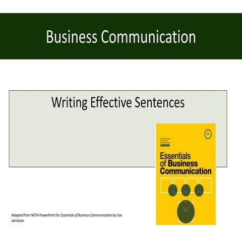COMM 100 Writing Effective Sentences | PPTX