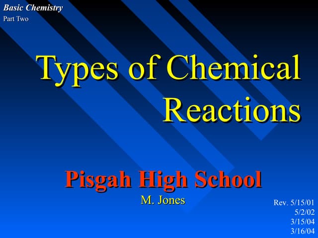 Types of chemical reactions | PPT