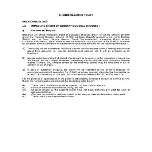 Chqclgpolicy memotomsd | PDF