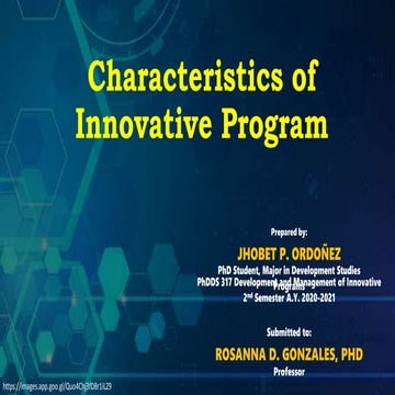 Characteristics of Innovative program | PPT