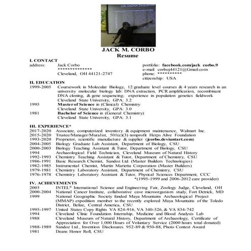 Jack M Corbo Resume 2020 | DOC