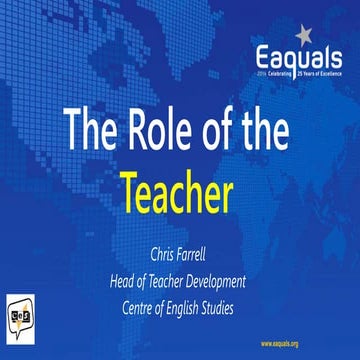 Chris Farrell The role of the teacher in the modern classroom | PPTX