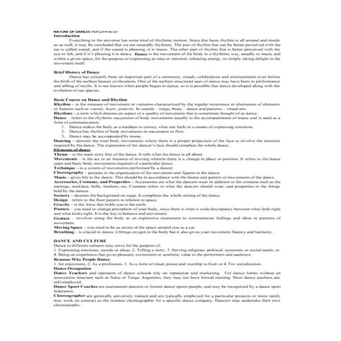 CHRIS Physical Education- Dance module 1 | PDF