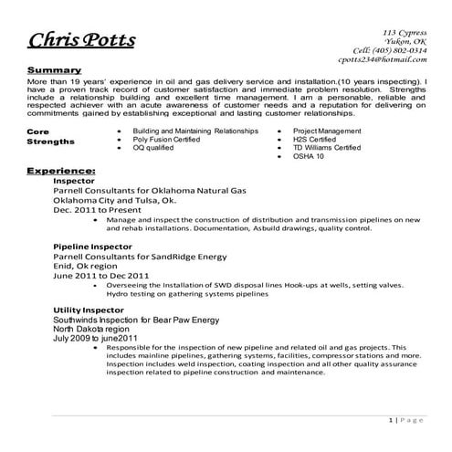 Chris potts resume; new | DOC