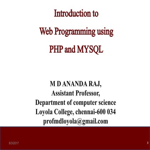 Introduction To Webprogramming Using Php And Mysql Ppt 0344