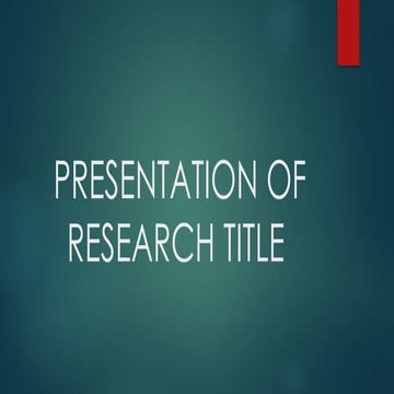 PRESENTATION OF RESEARCH TITLE IN GRADE 12 | PPT