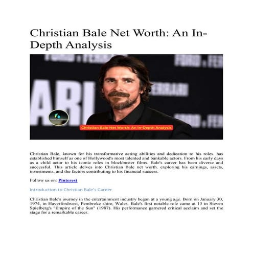 Christian Bale Net Worth: An In-Depth Analysis | DOCX