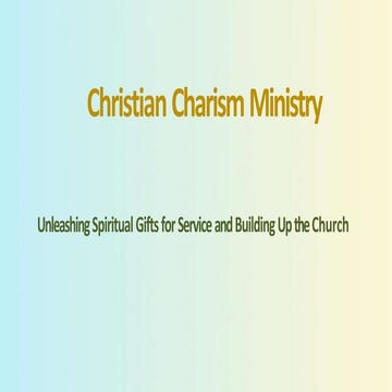 Christian Charism Ministry - Manifestation of spiritual gifts within ...