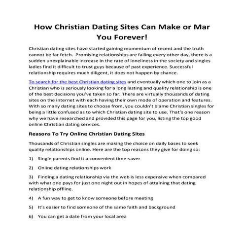 Christian dating sites | PDF