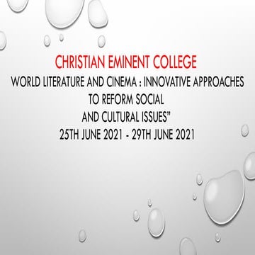 Literature and cinema--Creative exchange | PPTX