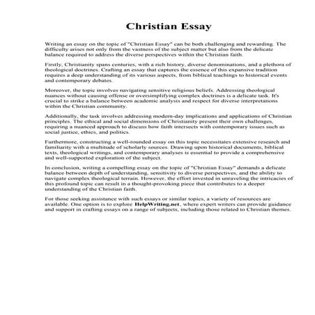 Christian Essay.pdf | Christianity | Religion & Spirituality