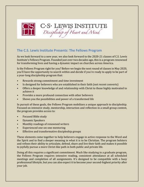 The c.s. lewis institute equipping families for effective discipleship ...
