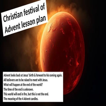 Christian festival of Advent lesson plan for Primary School teachers | PPTX