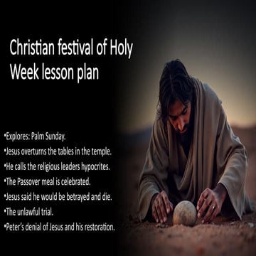 Christian festival of Holy Week lesson plan for Primary School teachers ...