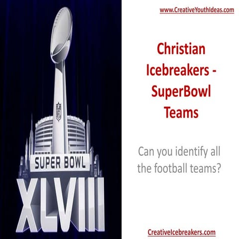 Youth Icebreakers - SuperBowl Teams | PPTX