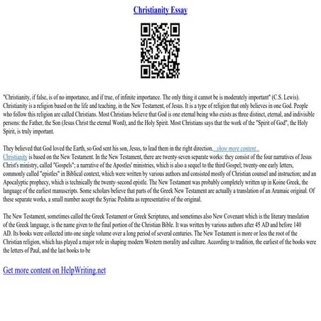 Christianity Essay | PPT