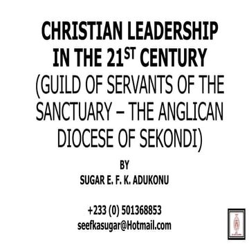 Christian leadership in the 21 st century anglican youth | PPT
