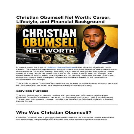 Christian Obumseli Net Worth_ Career, Lifestyle, and Financial ...