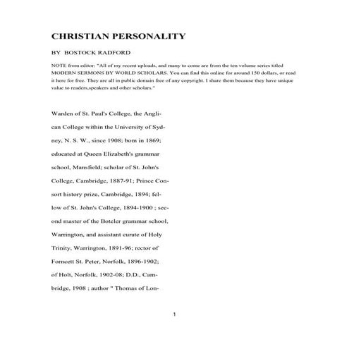 Christian personality | PDF