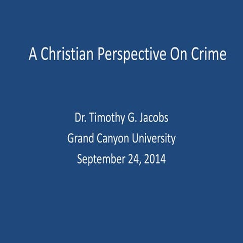 A Christian Perspective on Crime | PPTX