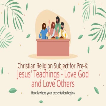 Christian Religion Subject for Pre-K_ Jesus' Teachings - Love God and ...