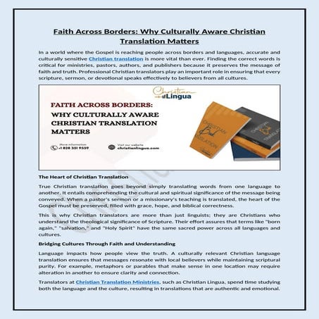 Christian Translation Ministry | PDF