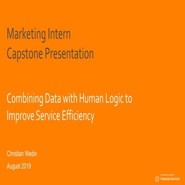 Thomson Reuters Internship Capstone | PPT
