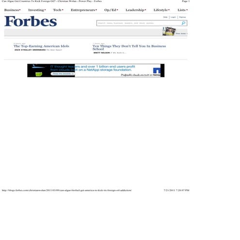 Christian wolan - power play - forbes | PDF